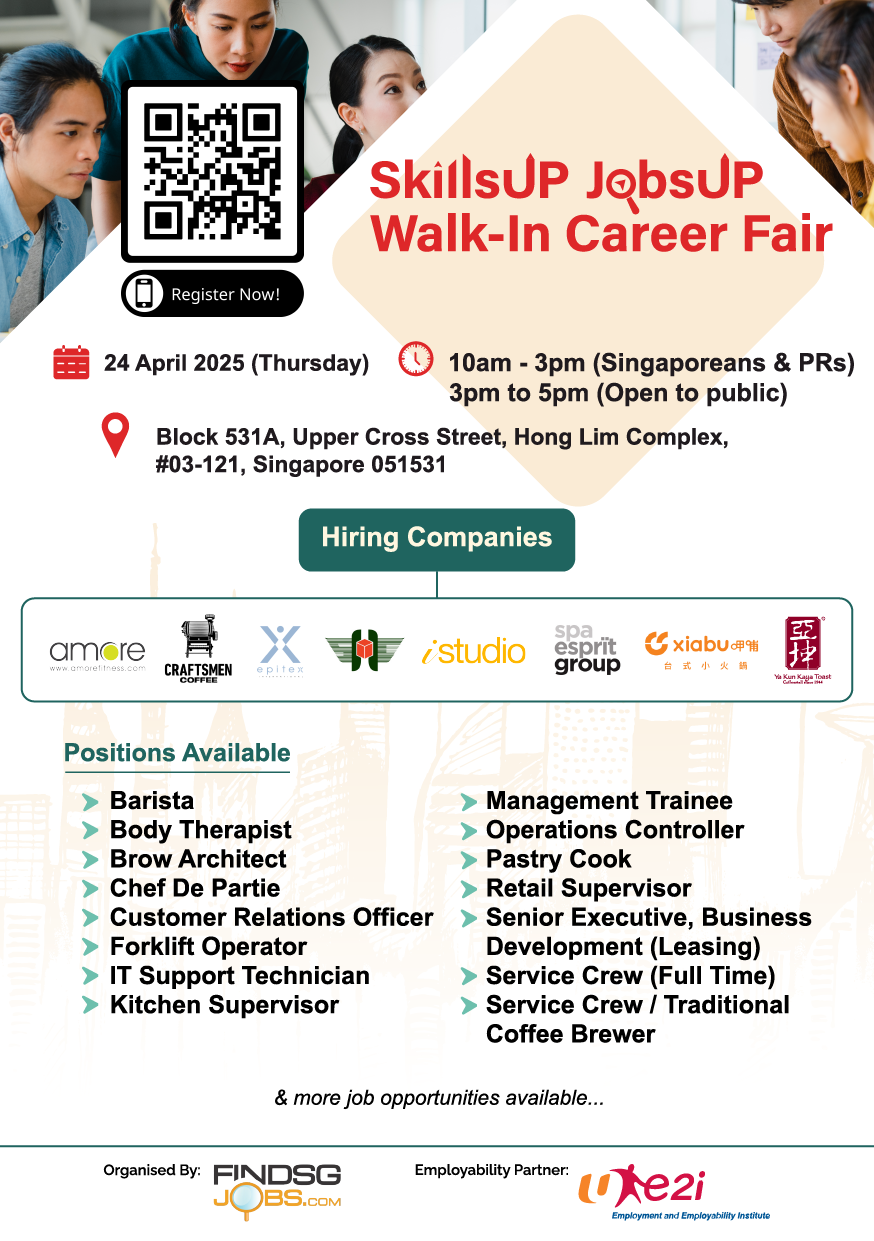 e2i | SkillsUP JobsUP Walk-In Career Fair @ Hong Lim Complex